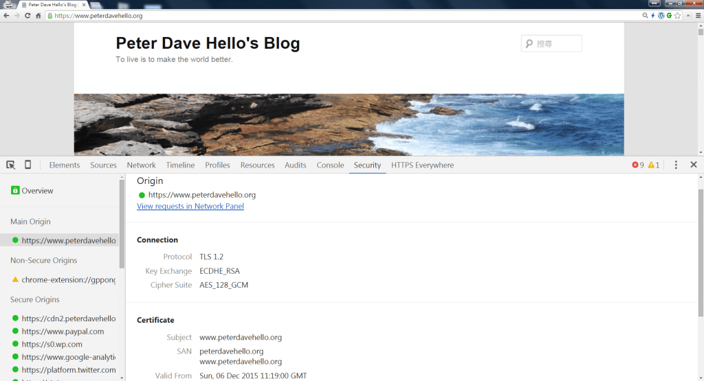 The new security panel for Chrome/Chromium from v48 - Peter Dave Hello's BlogPeter Dave Hello's Blog